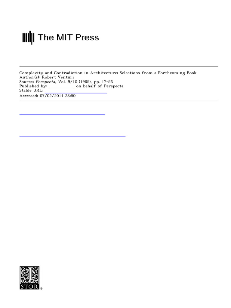 Venturi_Complexity and Contradiction in Architecture | PDF