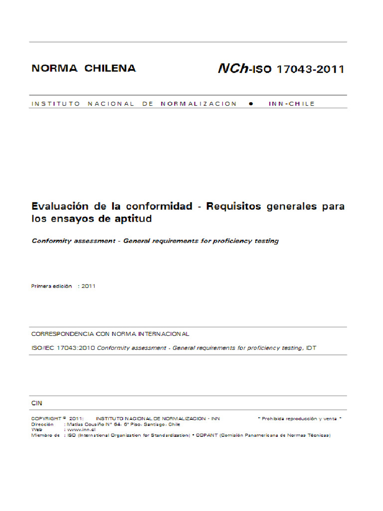 NCH ISO 17043 | PDF