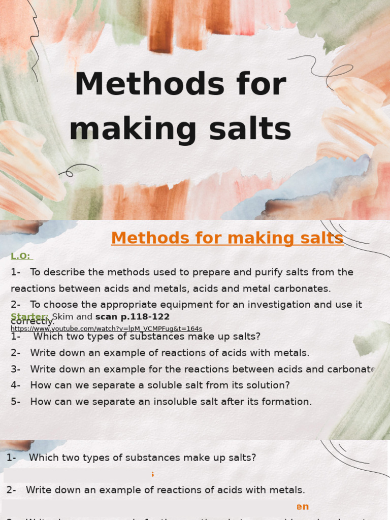 Making salts (5)(1) (1) | PDF | Salt (Chemistry) | Acid