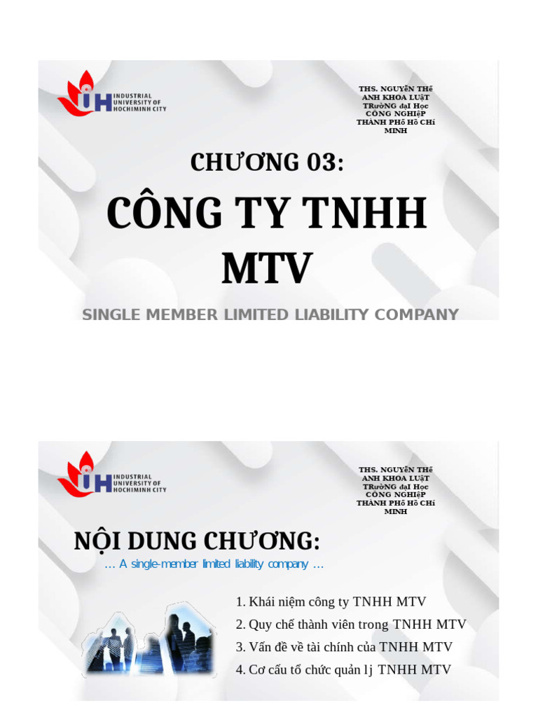 Chương 03 - Công Ty TNHH MTV | PDF