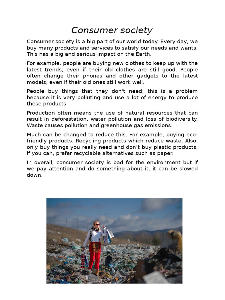 Impact of Consumer Society on Environment | PDF