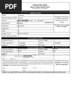 Senior Citizen Card Application Form | PDF | Identity Document ...
