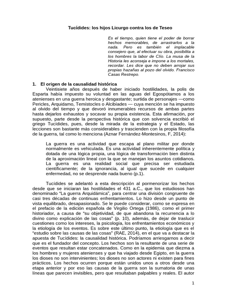 Tucidides | PDF | Esparta | Atenas clásica