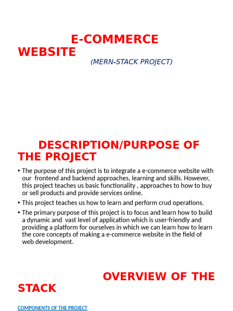 E-Commerce Website Development Overview | PDF