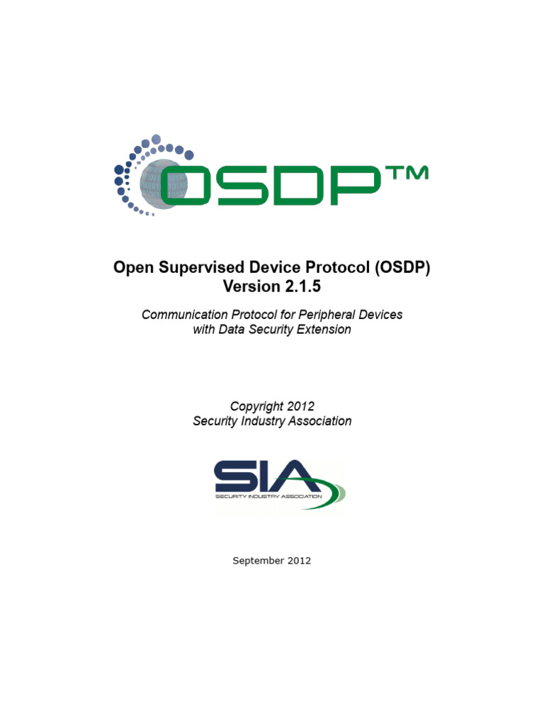 Osdp - V2 1 - 5 - 2014 | PDF | String (Computer Science) | Network Packet