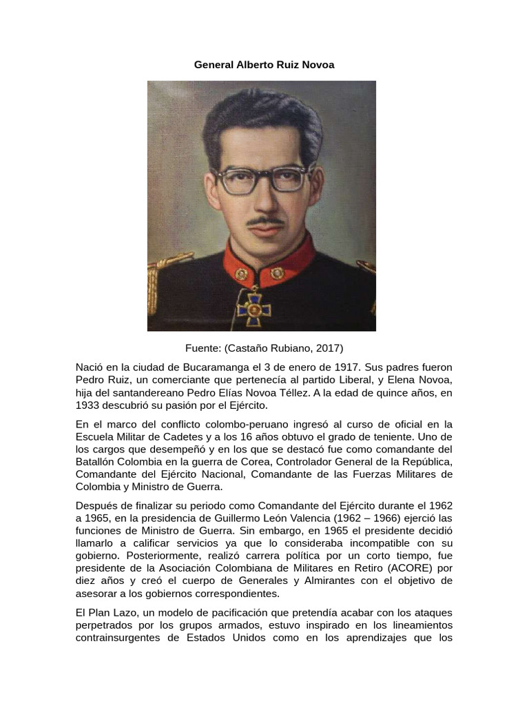 General Alberto Ruiz Novoa: Legado Militar | PDF | Guerra de guerrillas ...