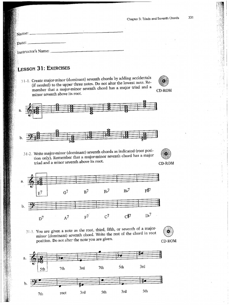 7 Chords Exercises Important 2bd TEst | PDF