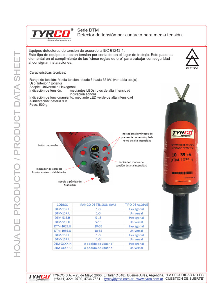 DTM ficha tecnica SP EN | PDF | Diodo emisor de luz | Metrología