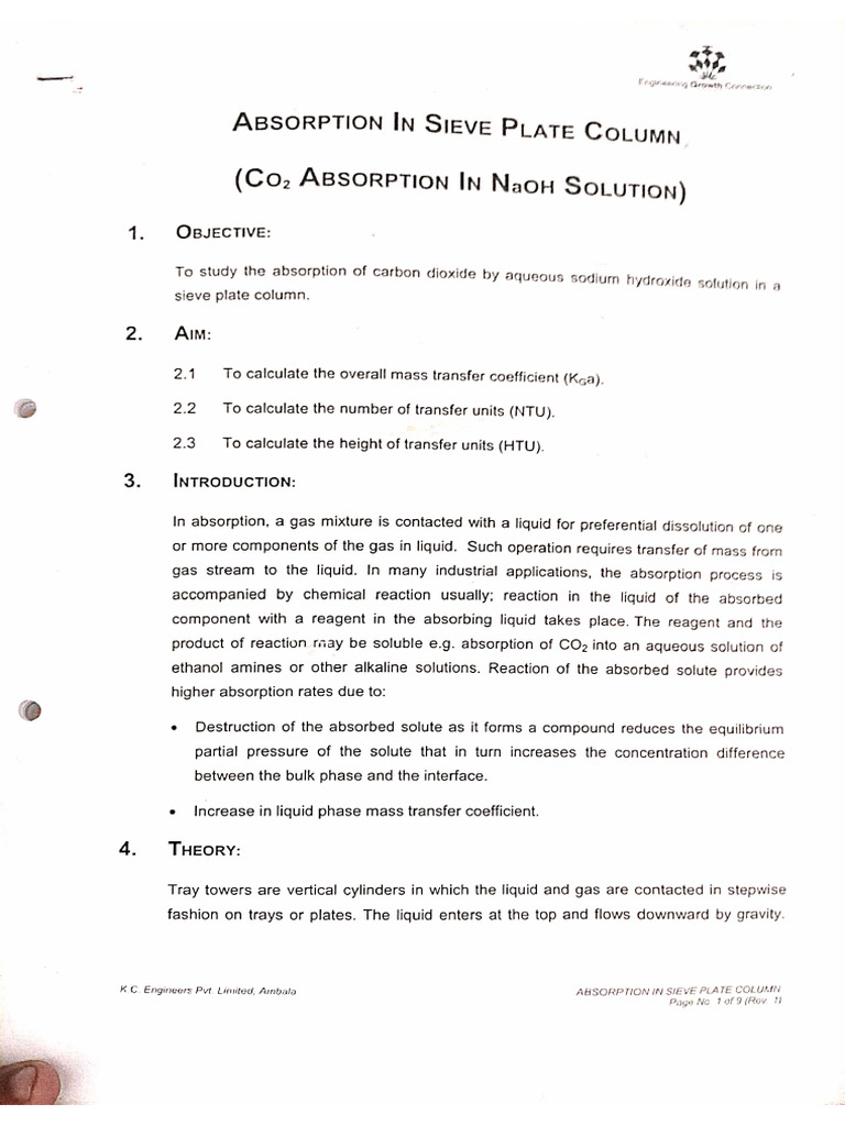 Sieve Tray Absorption | PDF