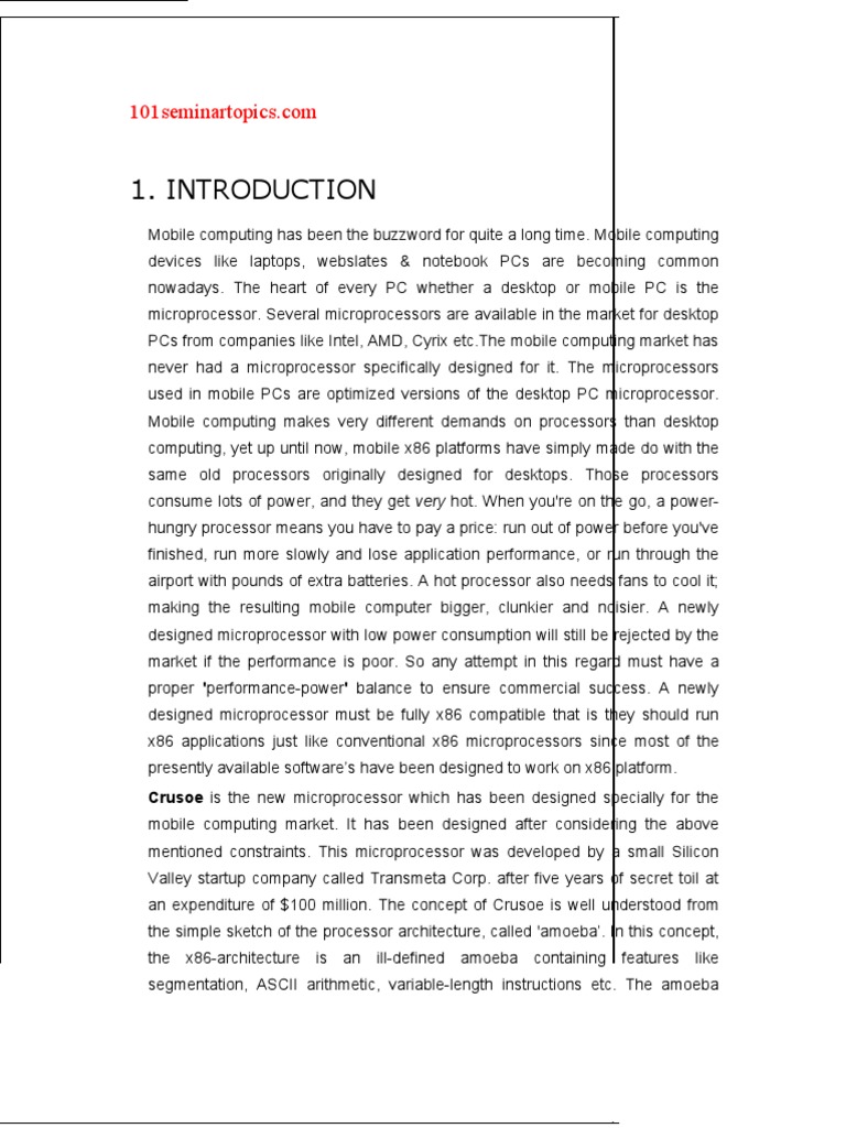 Crusoe: Mobile Microprocessor Revolution | PDF | Instruction Set | Parallel Computing