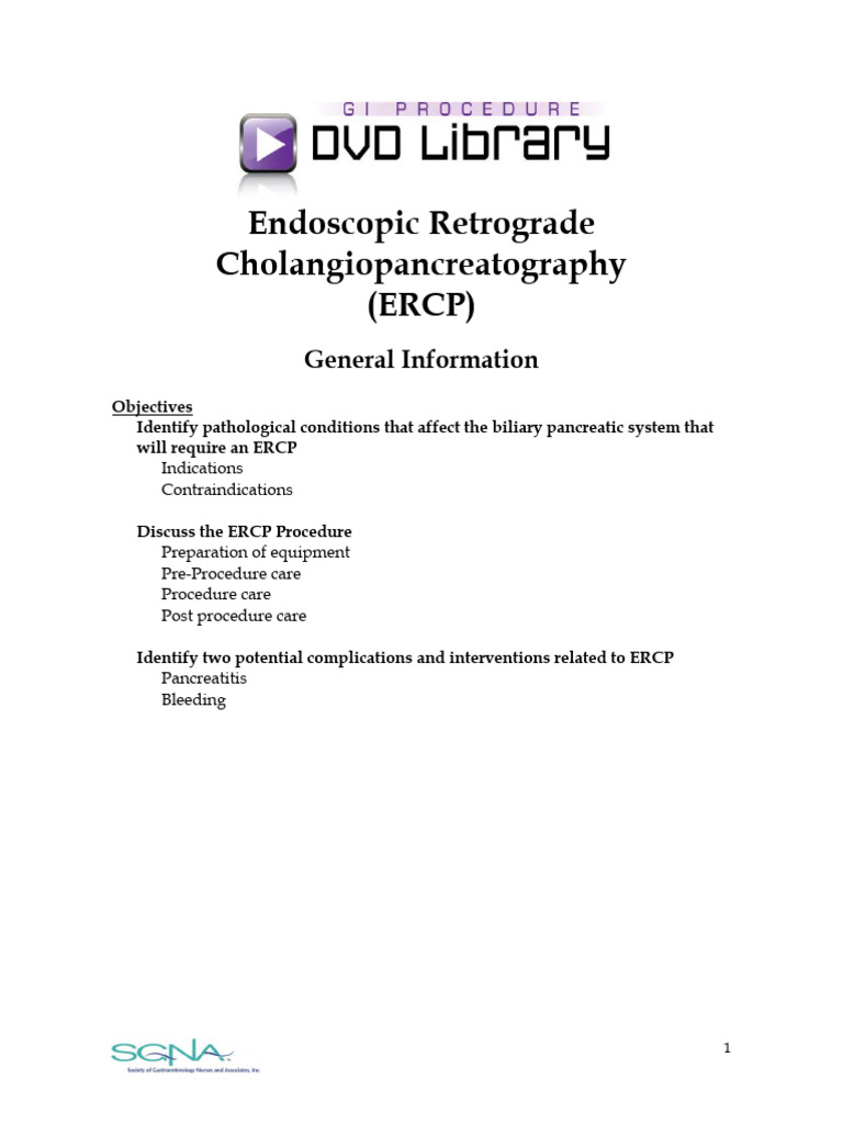 ERCP General Information | PDF | Pancreas | Gastroenterology