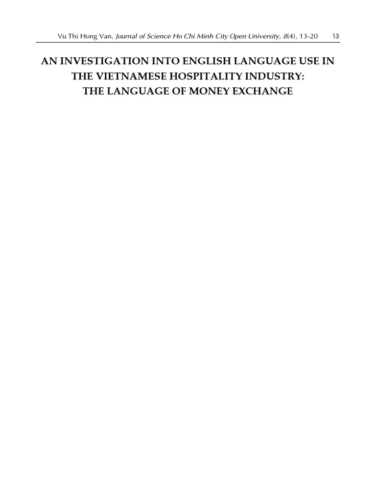 An Investigation Into English Language Use in | PDF | English Language ...