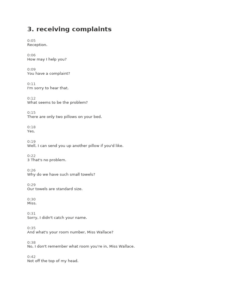 Handling Guest Complaints Efficiently | PDF