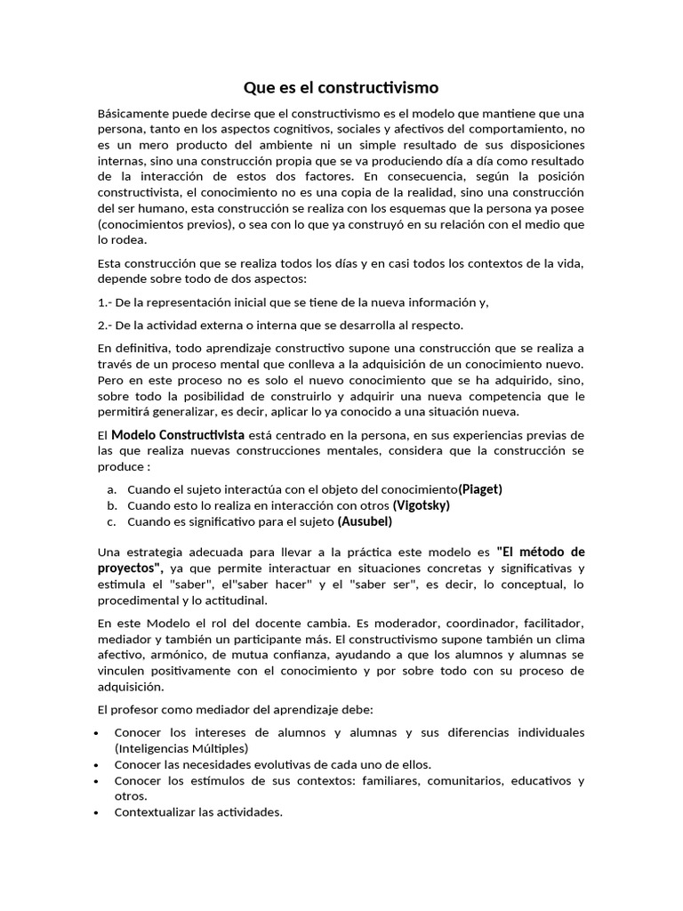 Que - Es - El - Constructivismo - Jazmin Sarai Rodriguez Zepeda | PDF | Constructivismo ...