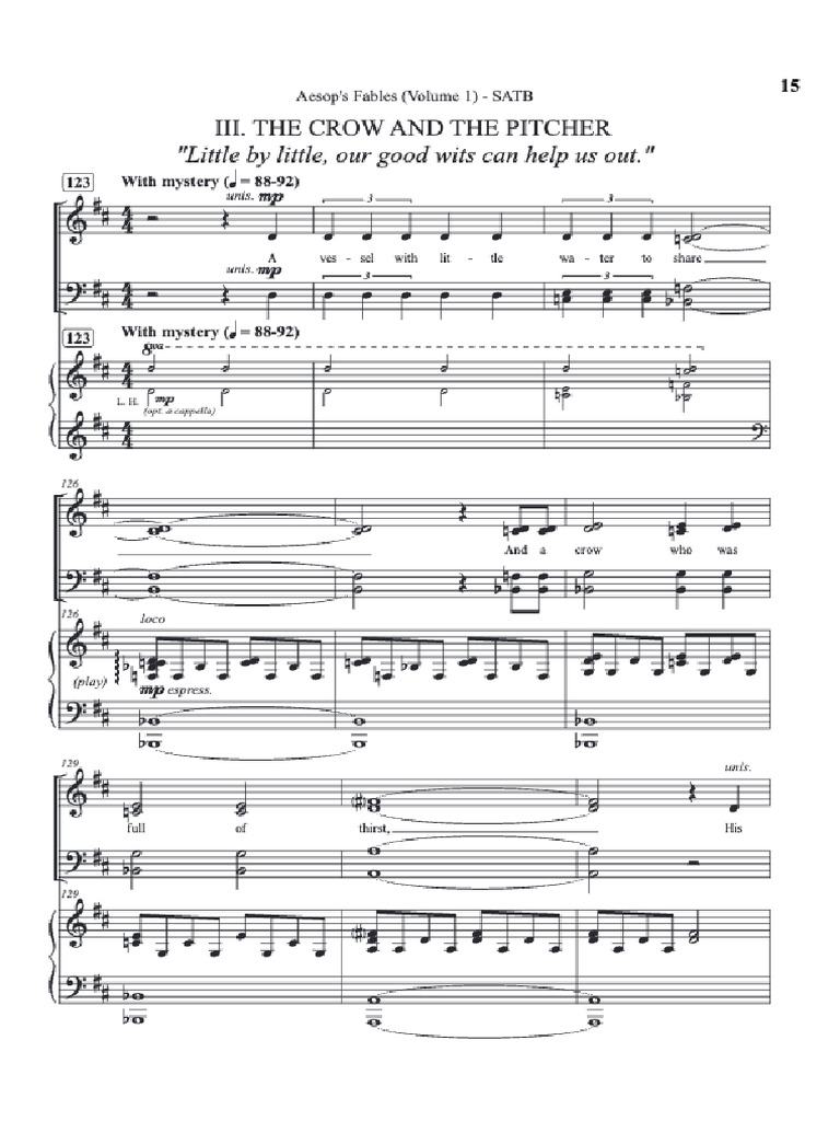 Aesop's Fables (Volume 1) (SATB) Christopher Alexander | PDF