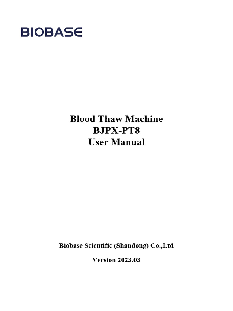 BJPX-PT8 Blood Thaw Machine BIOBASE | PDF | Electrical Connector | Ac ...