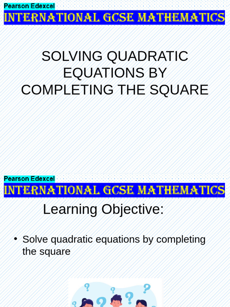 S2 G8 W9 L3-4 Solving QE Completing & Formulae | PDF | Mathematical ...