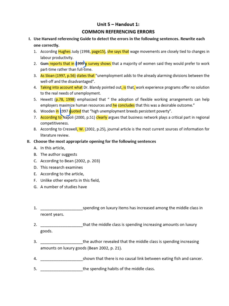 Common Referencing Errors | PDF