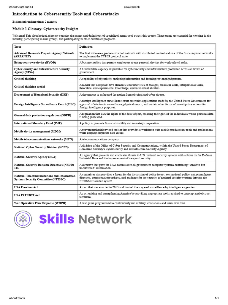 Cybersecurity Tools Glossary Explained | PDF | Computer Security | Security