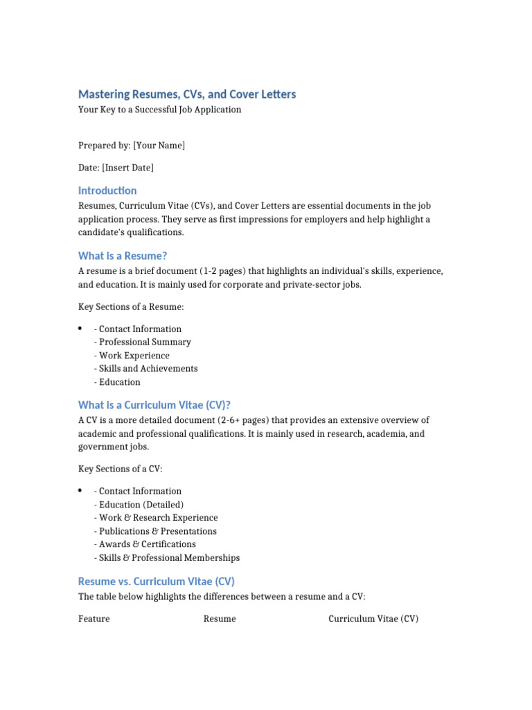 Essential Guide to Resumes and Cover Letters | PDF | Résumé | Business Documents