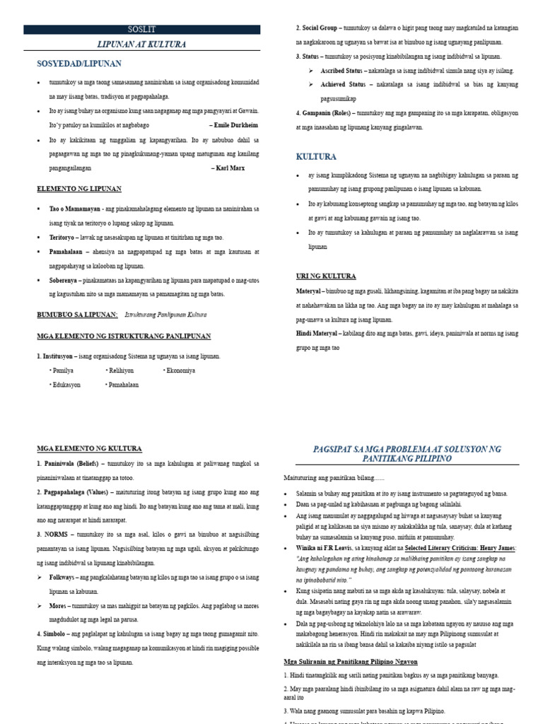 Soslit Midterm Module | PDF