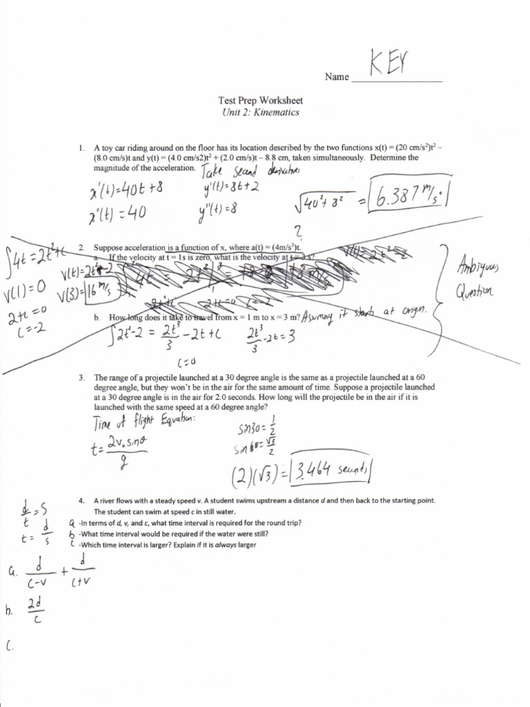 Kinematics Test Prep008 | PDF