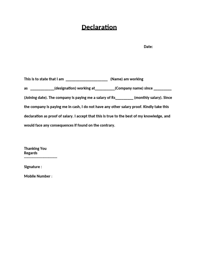 Salary Declaration | PDF
