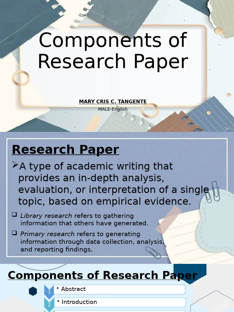 q4 Components of Research Paper | PDF | Methodology | Data Analysis