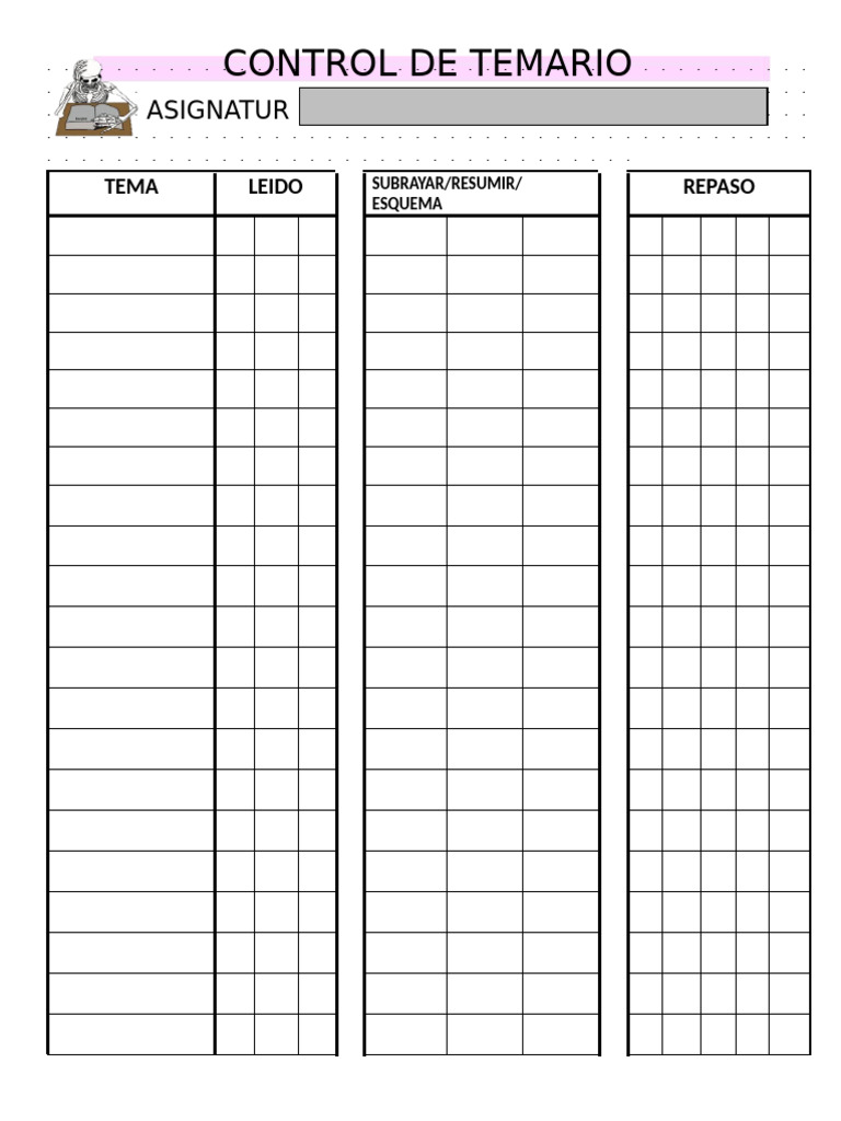 Control de Temario y Repaso de Asignaturas | PDF