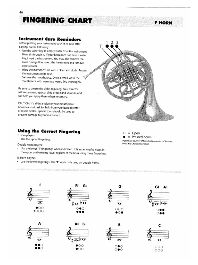 French Horn Fingering Chart | PDF