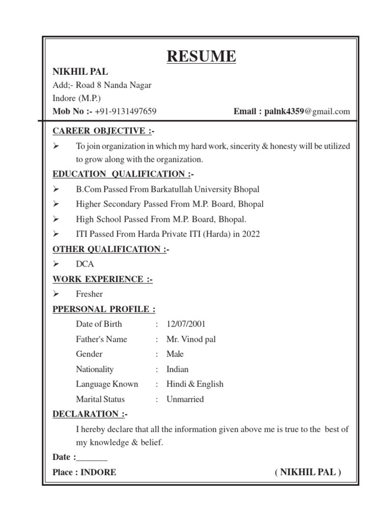 Nikhil Pal - Resume | PDF