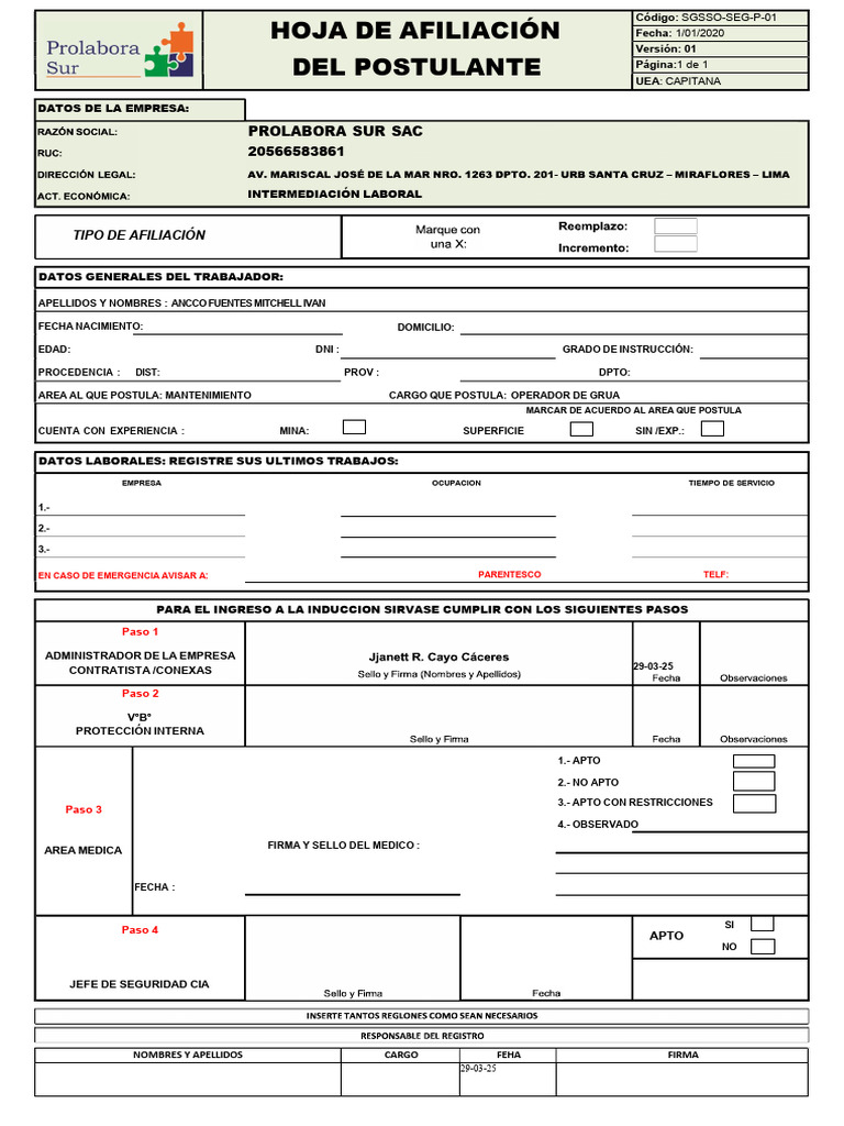 Ancco Fuentes Mitchell Ivan-Afiliacion | PDF | Seguridad y salud ...