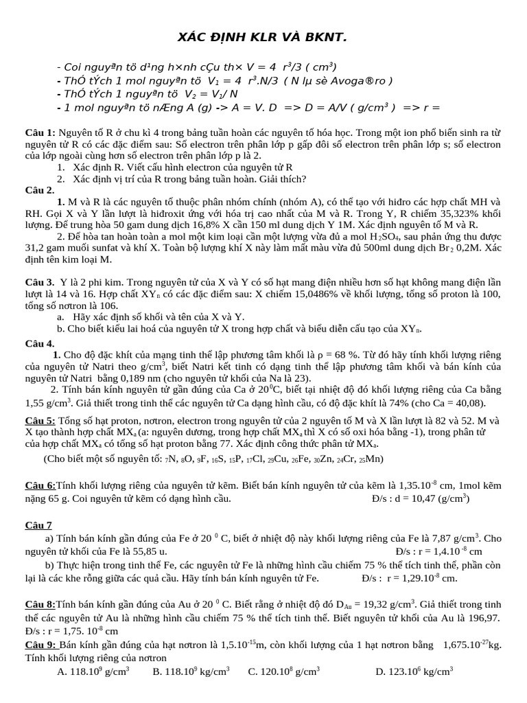 XÁC ĐỊNH KLR VÀ BKNT | PDF