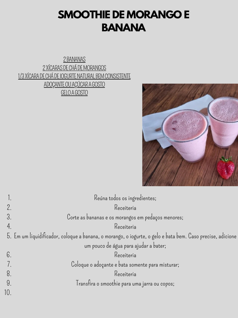 Smoothie de Morango e Banana | PDF