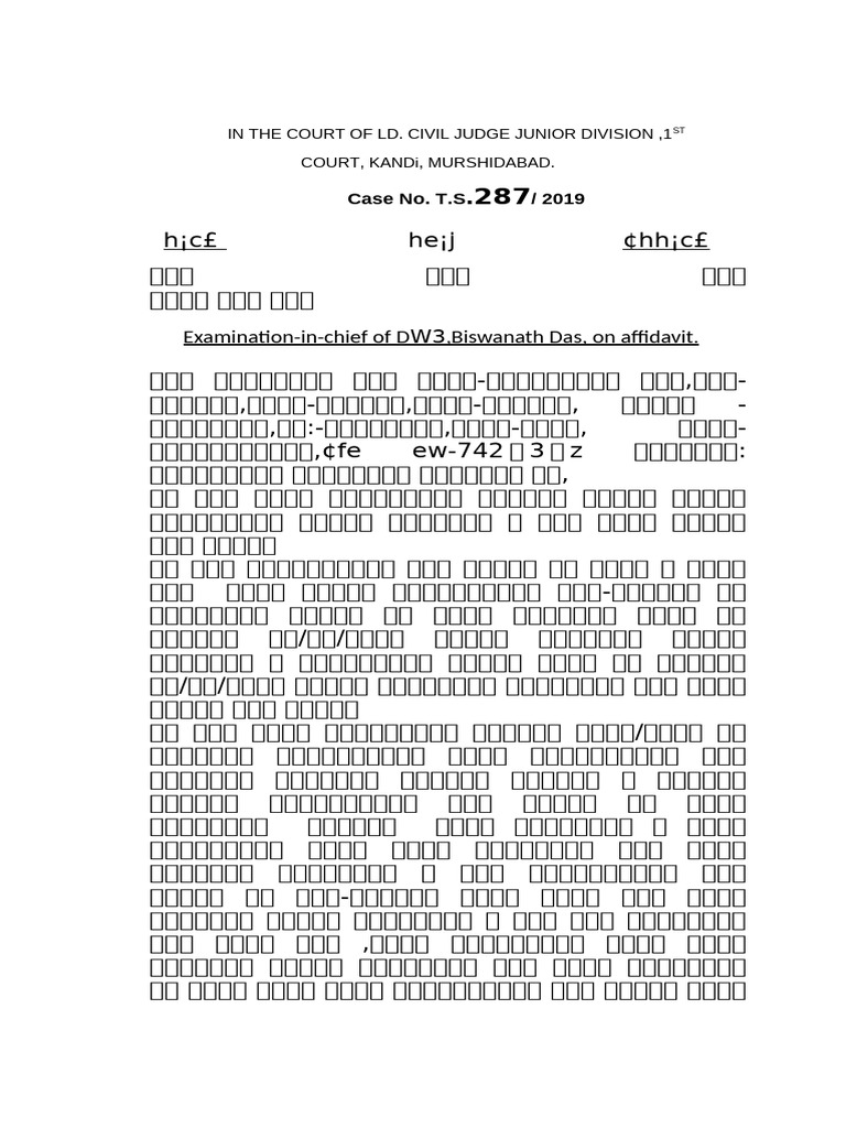 Biswanath Das Examination - In-Chief t.s-287 1st Court | PDF