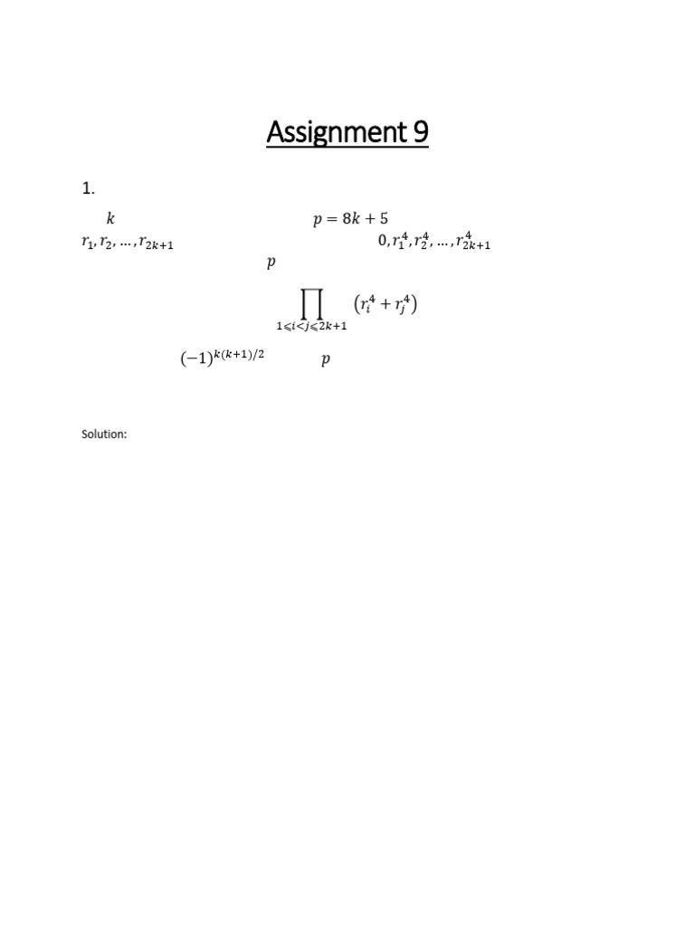 Assignment 9 - Solutions | PDF