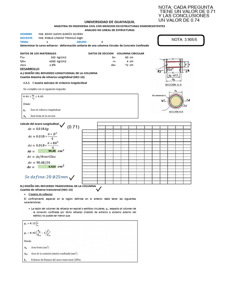 Garcia Olvera Dony Alexis - Columna Circular | PDF | Mecanica clasica | Física Aplicada e ...