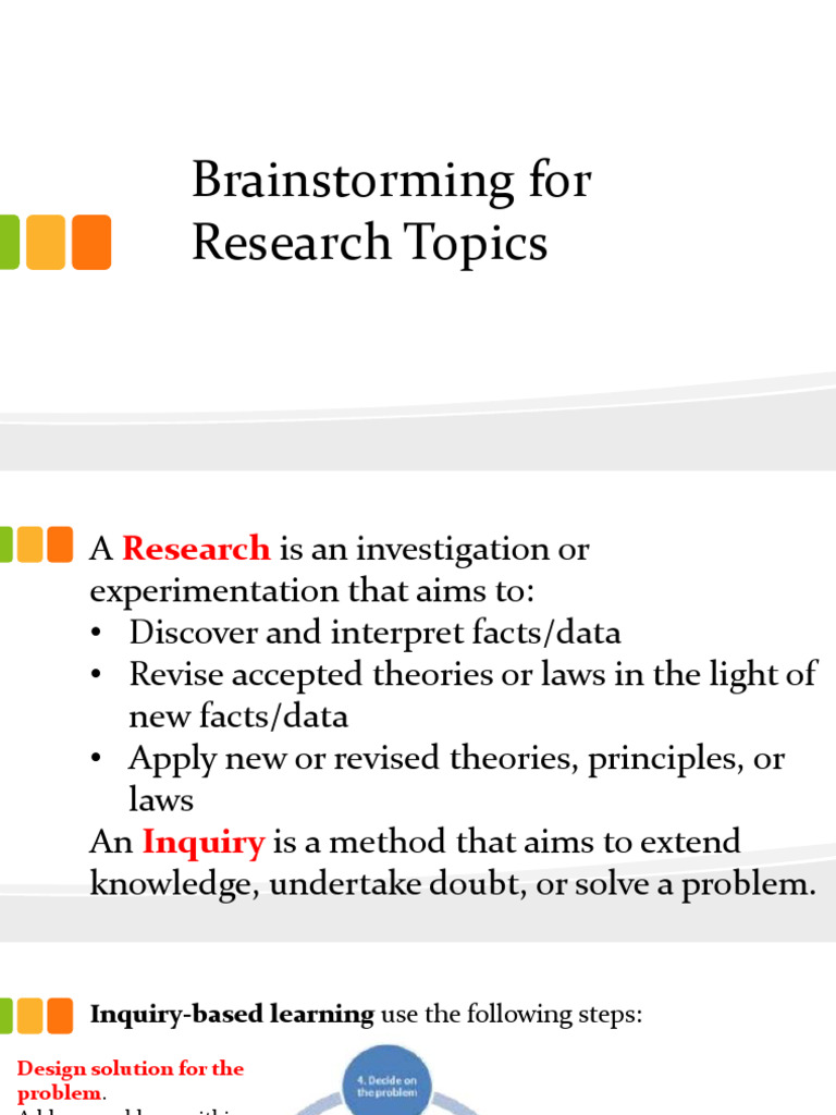 LESSON1 - Brainstorming For Research Topics and Research Agenda | PDF