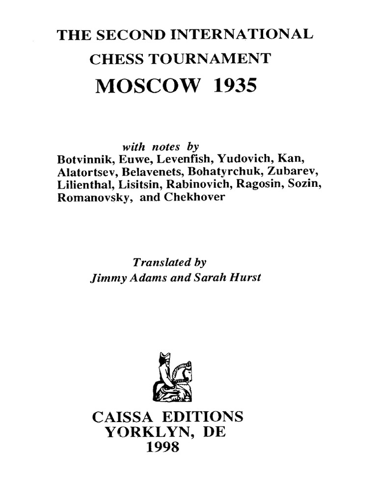 Rabinovich Ilya Special Editor The Second International Ches | PDF ...