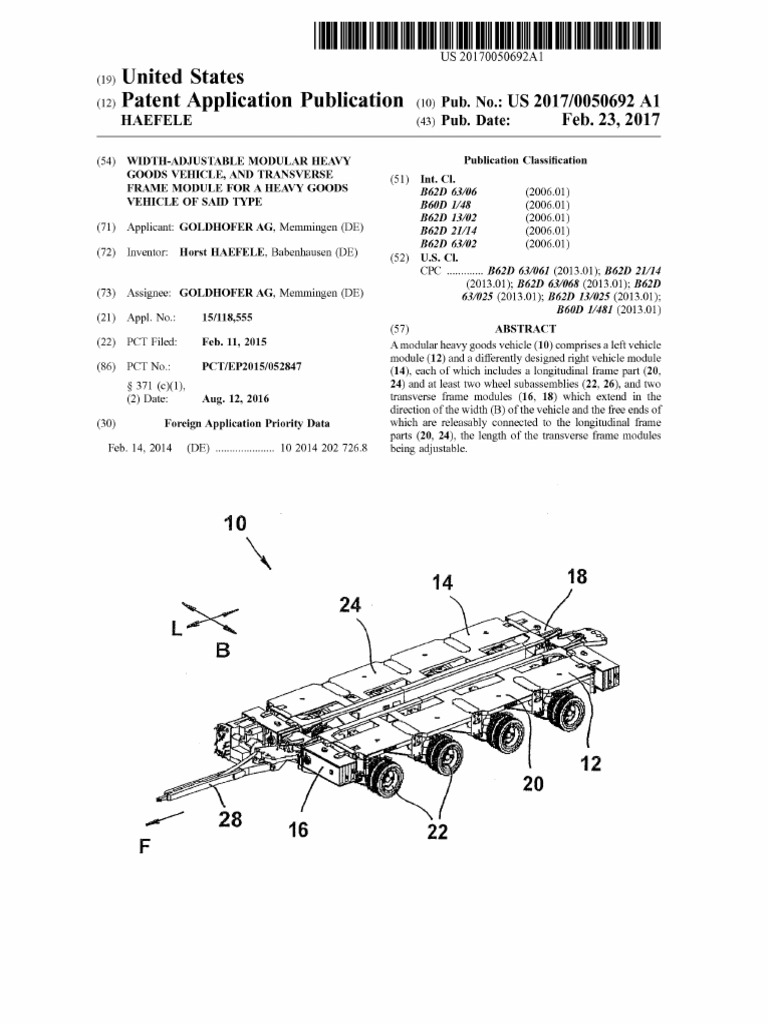 US - 20170050692 - A1 Width-Adjustable Modular Heavy Goods Vehicle, and ...