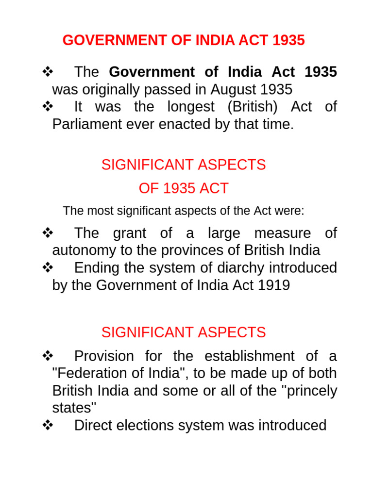 Government of India Act 1935 Overview | PDF