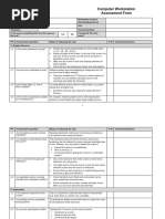 VDU Workstation Risk Assessment Checklist | PDF | Computer Keyboard | Chair