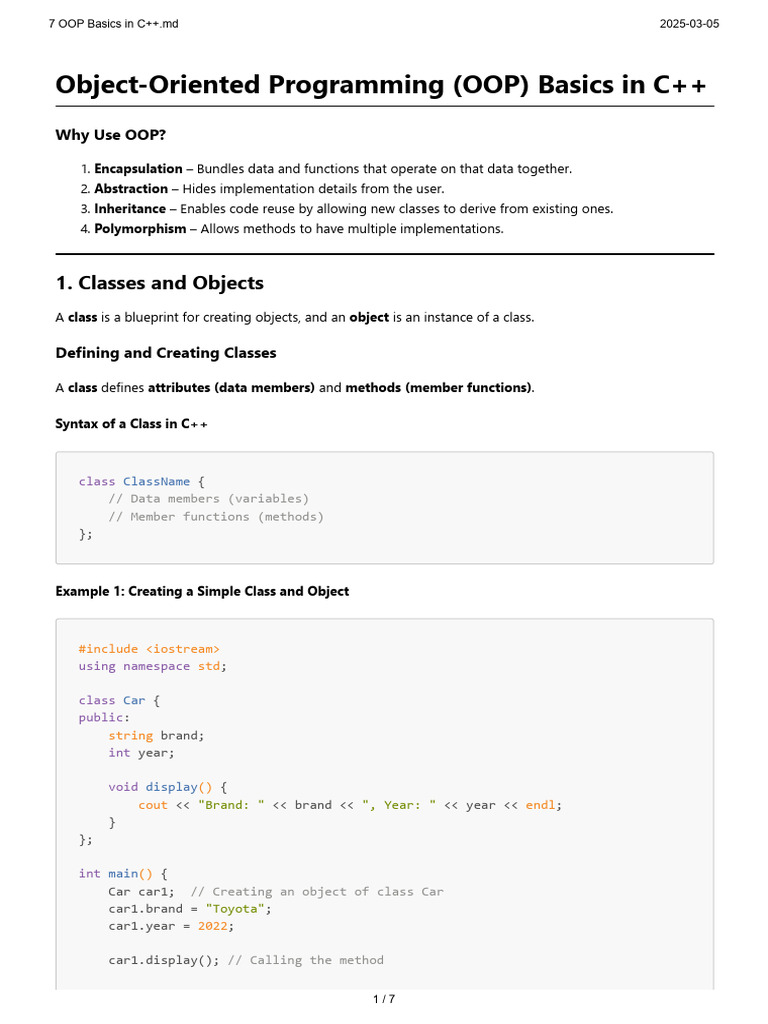 Inbound 7981675687382102302 | PDF | Class (Computer Programming) | Object Oriented Programming