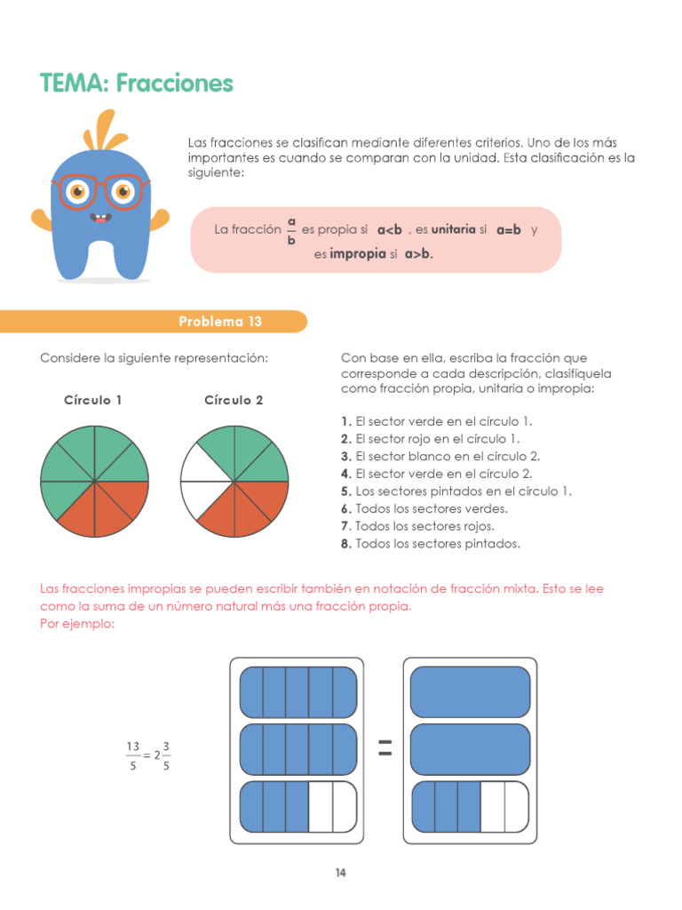 Clasificación y Operaciones con Fracciones | PDF | Números | Aritmética