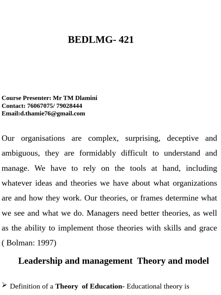 LMG 421 Models Presentation | PDF | System | Leadership