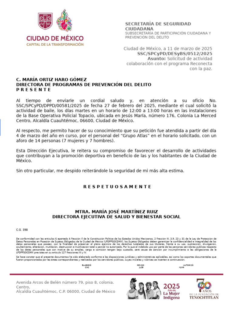 Oficio Reconecta Con La Paz | PDF | México | Gobierno