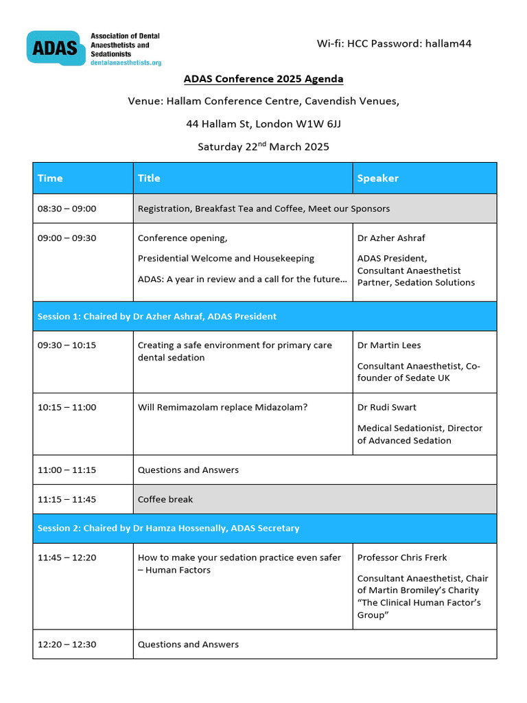 ADAS_Conference_2025_Agenda | PDF | Medicine | Clinical Medicine