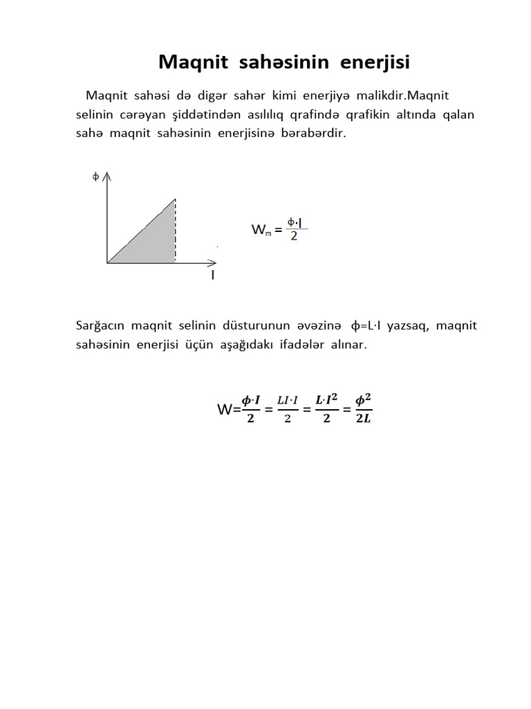 22-Maqnit Sahəsinin Enerjisi | PDF