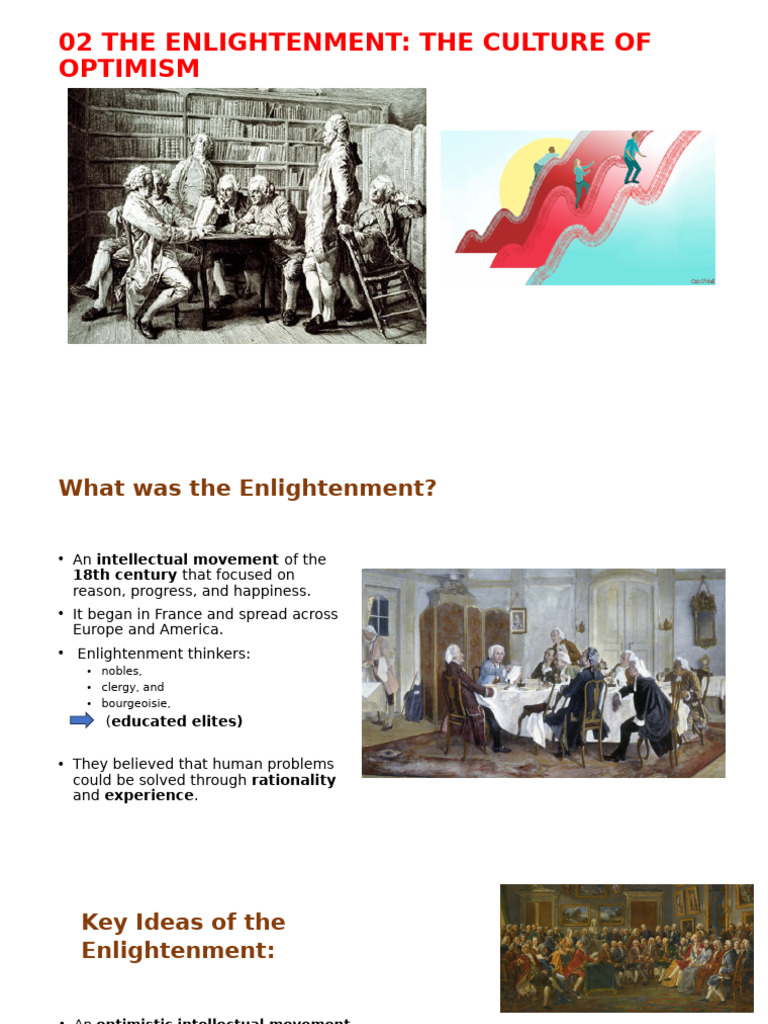 Enlightenment: Culture of Optimism | PDF | Age Of Enlightenment | Voltaire