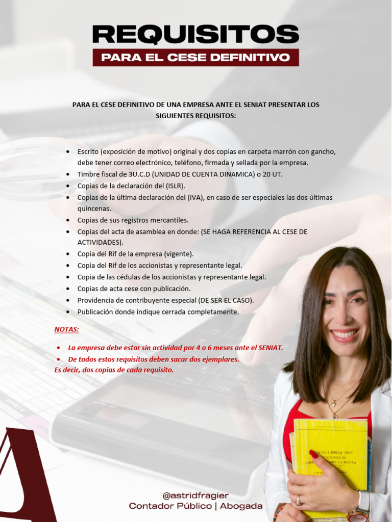 Requisitos para Cierre de Empresas ante SENIAT | PDF